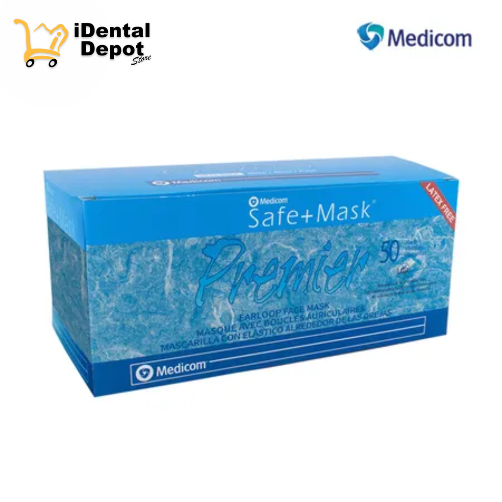 CUBREBOCAS CON 50 PZAS MEDICOM AZUL | idental